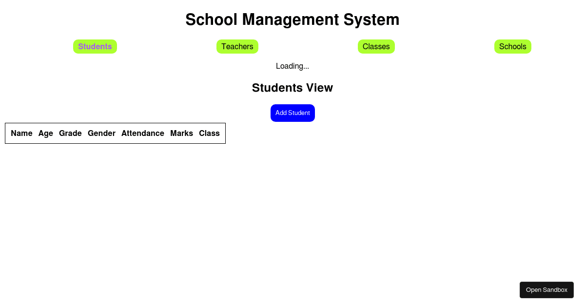 school management system - Codesandbox