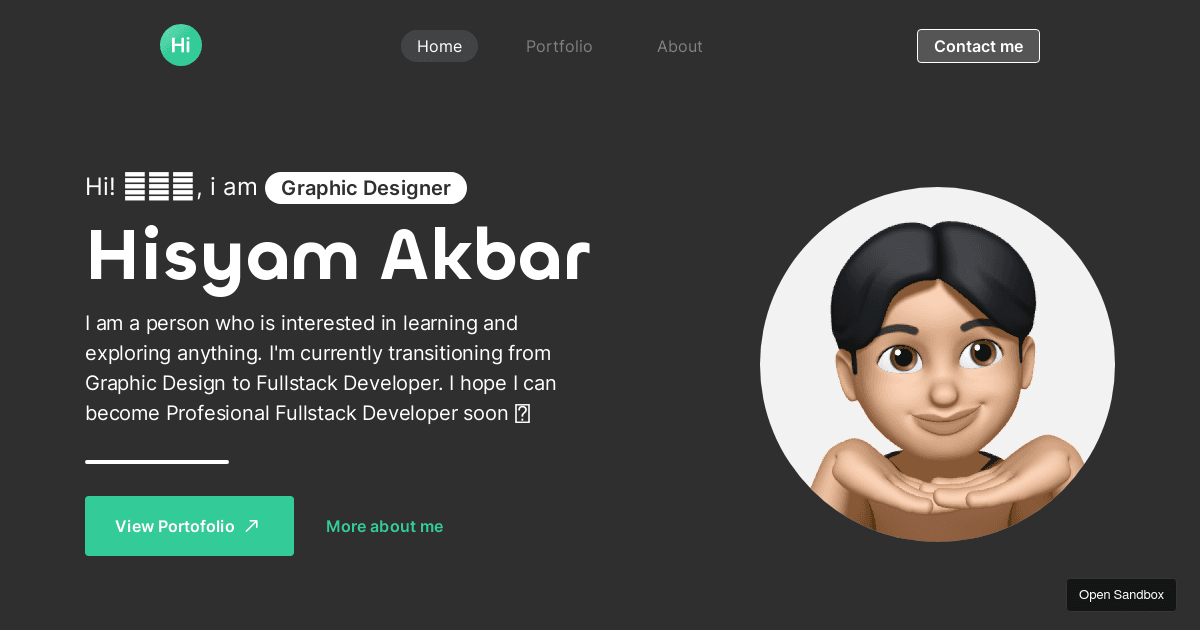 Personal Website - Codesandbox