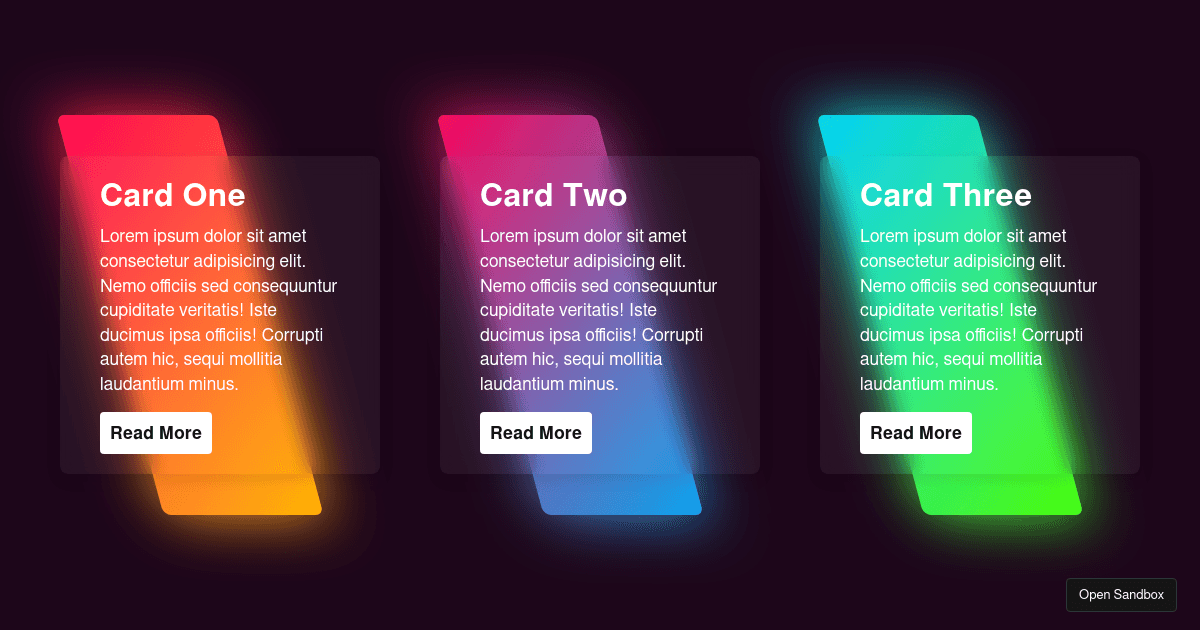 glass effect cards - Codesandbox