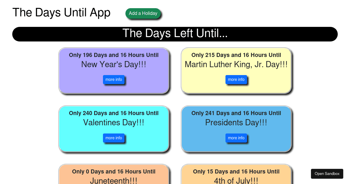 the-days-until-app - Codesandbox