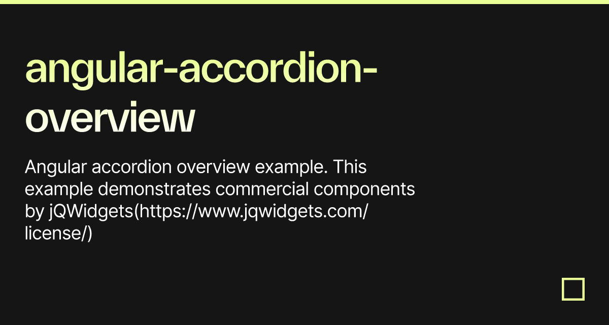 angular-accordion-overview - Codesandbox angular-accordion-overview - Codesandbox