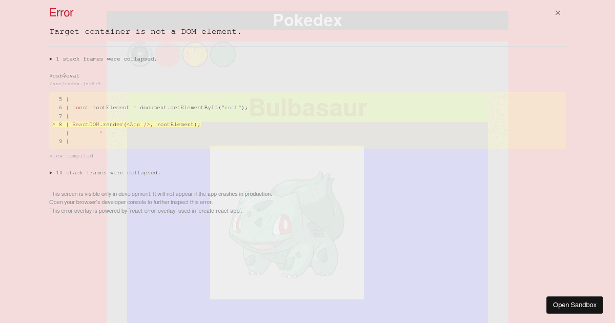 PokeDex - Codesandbox