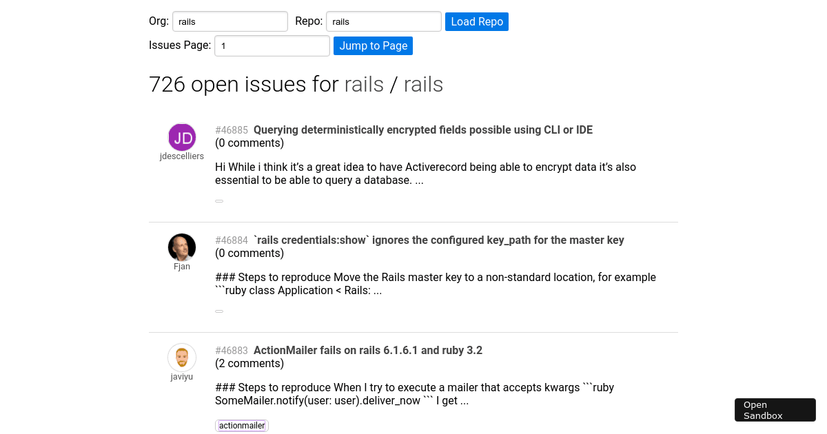 Rsk Github Issues Example Codesandbox