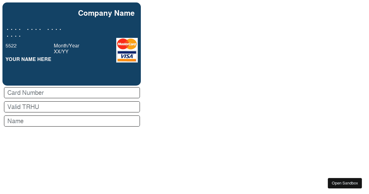 react-complex-credit-card - Codesandbox
