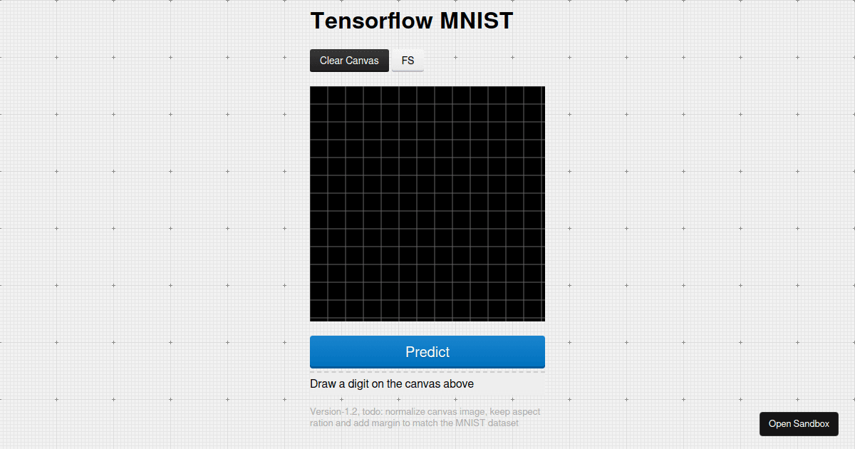 Tensorflow MNIST - Codesandbox