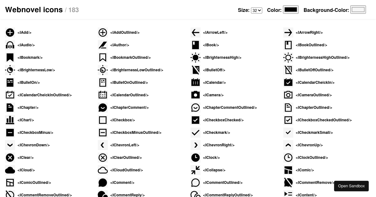 webnovel-icons (forked) - Codesandbox