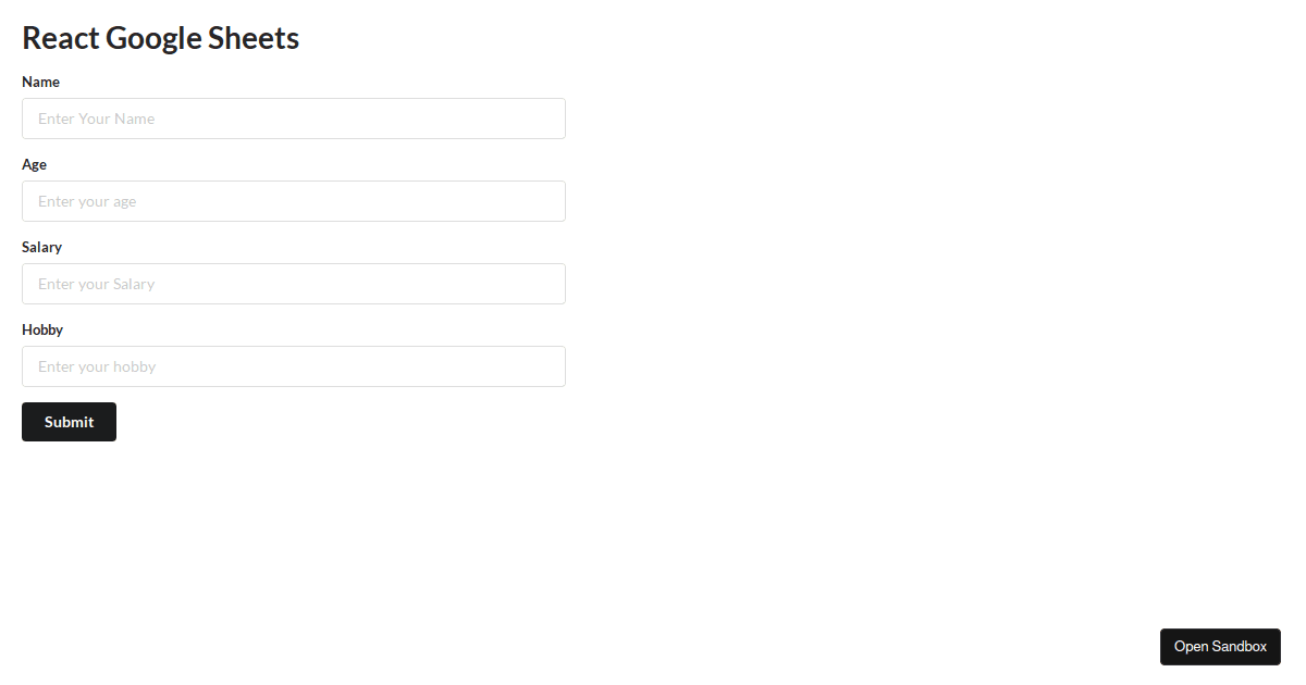 React-and-google-sheets - Codesandbox