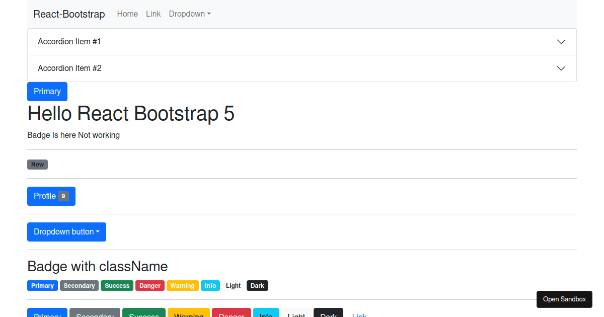 React Bootstrap 5 Codesandbox