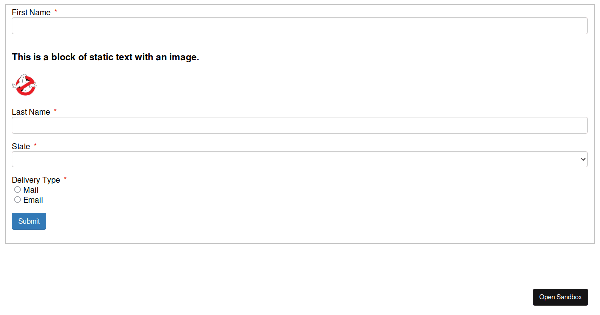 Form Generator - Codesandbox