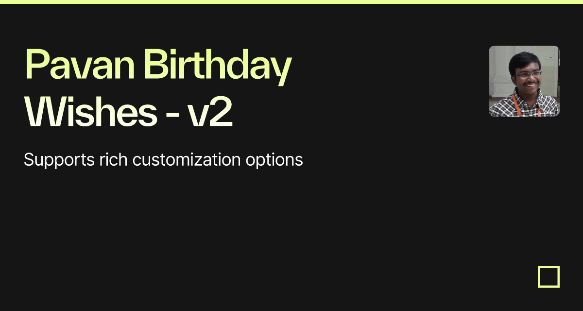 Pavan Birthday Wishes - v2 - Codesandbox