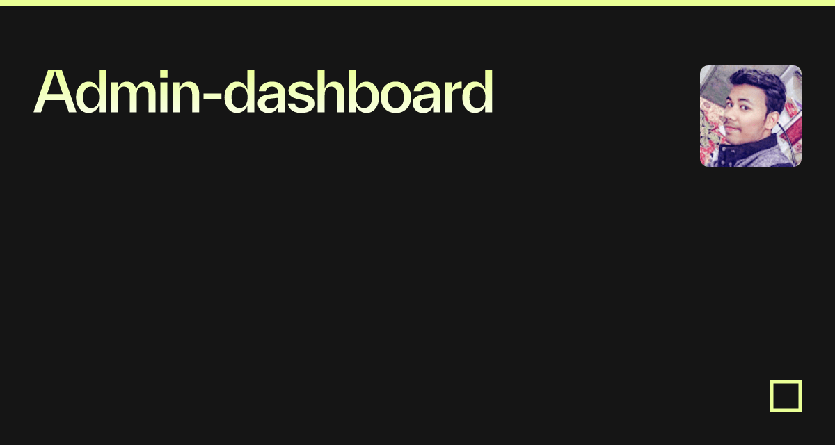 Admin-dashboard - Codesandbox