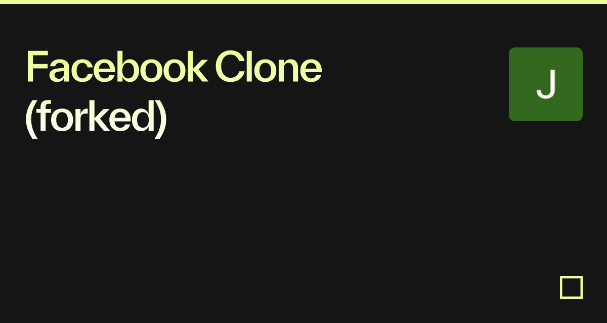 Facebook Clone (forked) - Codesandbox