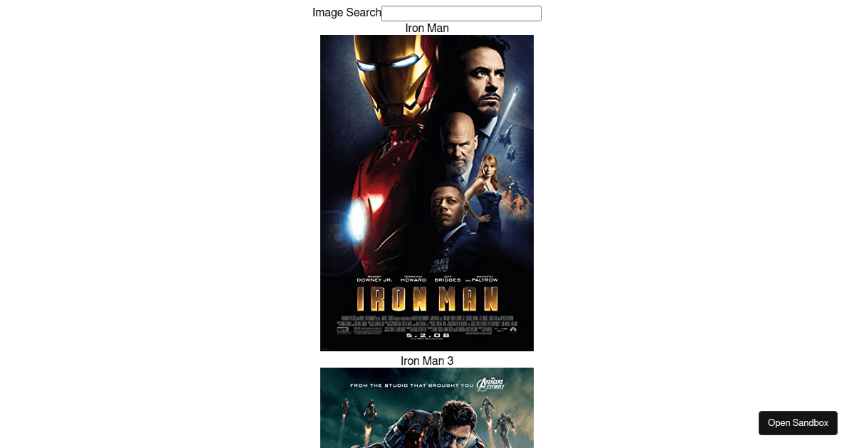 React Practice Movie List - Codesandbox
