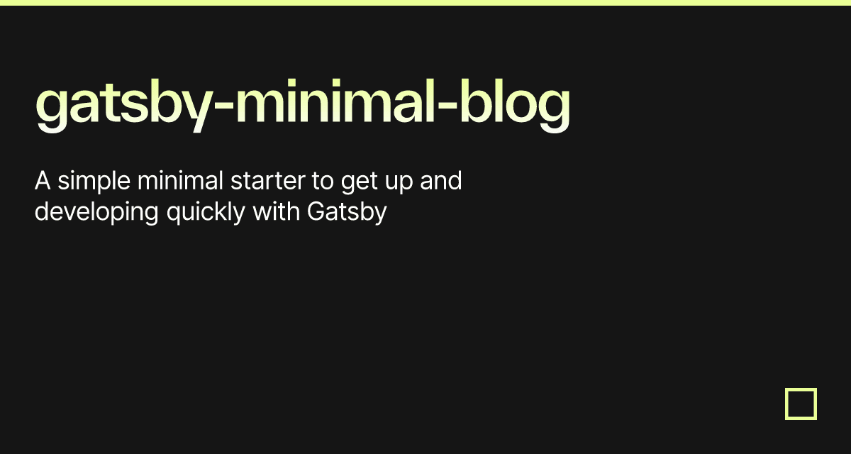 gatsby-minimal-blog - Codesandbox