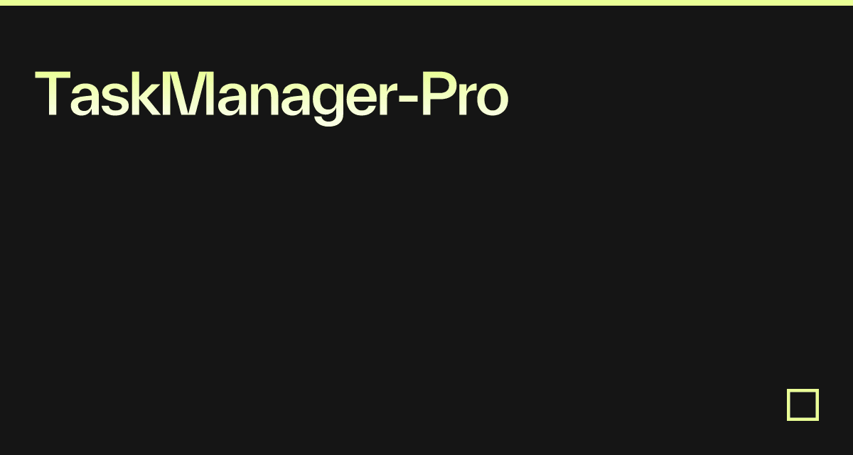 TaskManager-Pro - Codesandbox