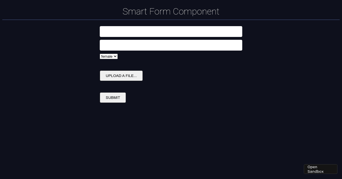 React Hook Form - Smart Form Component (forked) - Codesandbox React Hook Form - Smart Form Component (forked) - Codesandbox