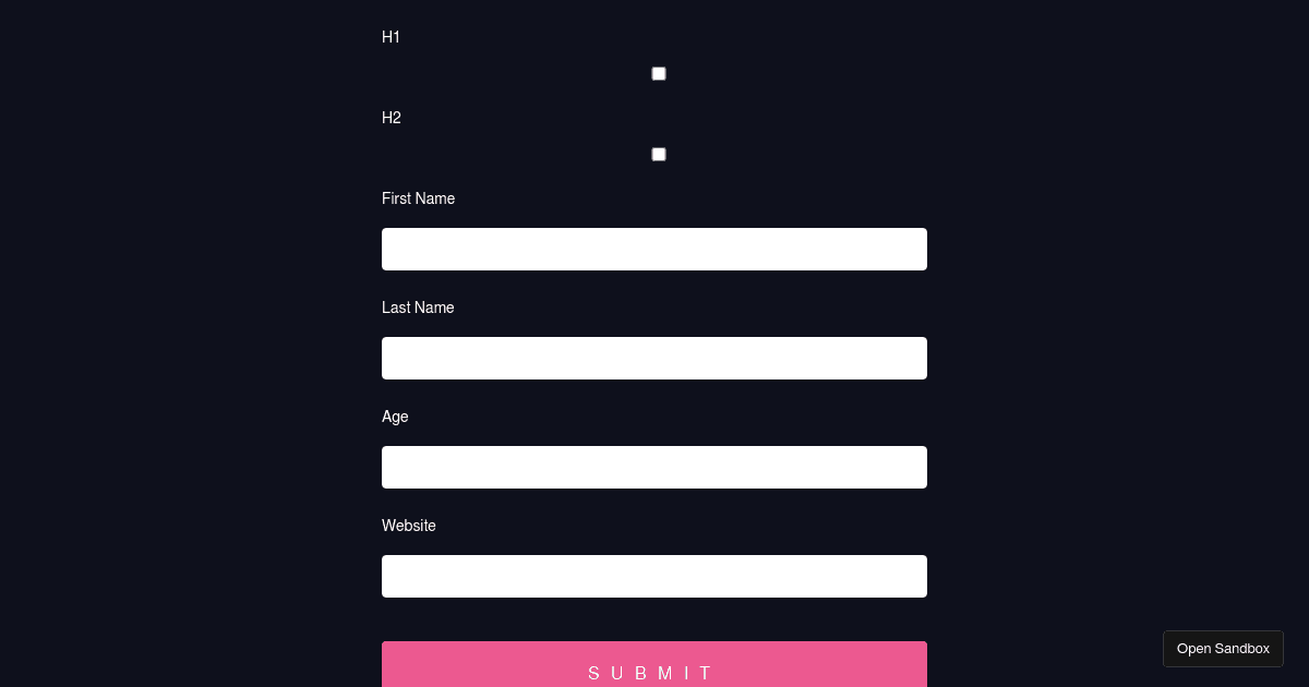React Hook Form - ValidationSchema (forked) - Codesandbox React Hook Form - ValidationSchema (forked) - Codesandbox