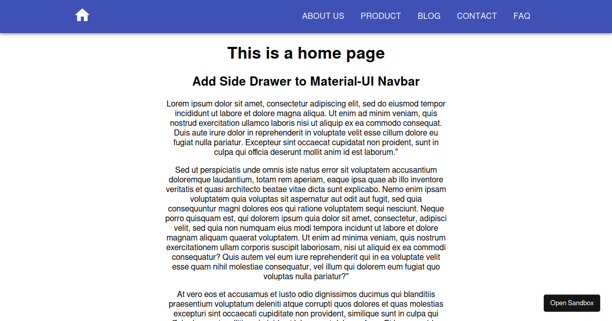 add hide on scroll and back to top features to material-ui navbar - Codesandbox