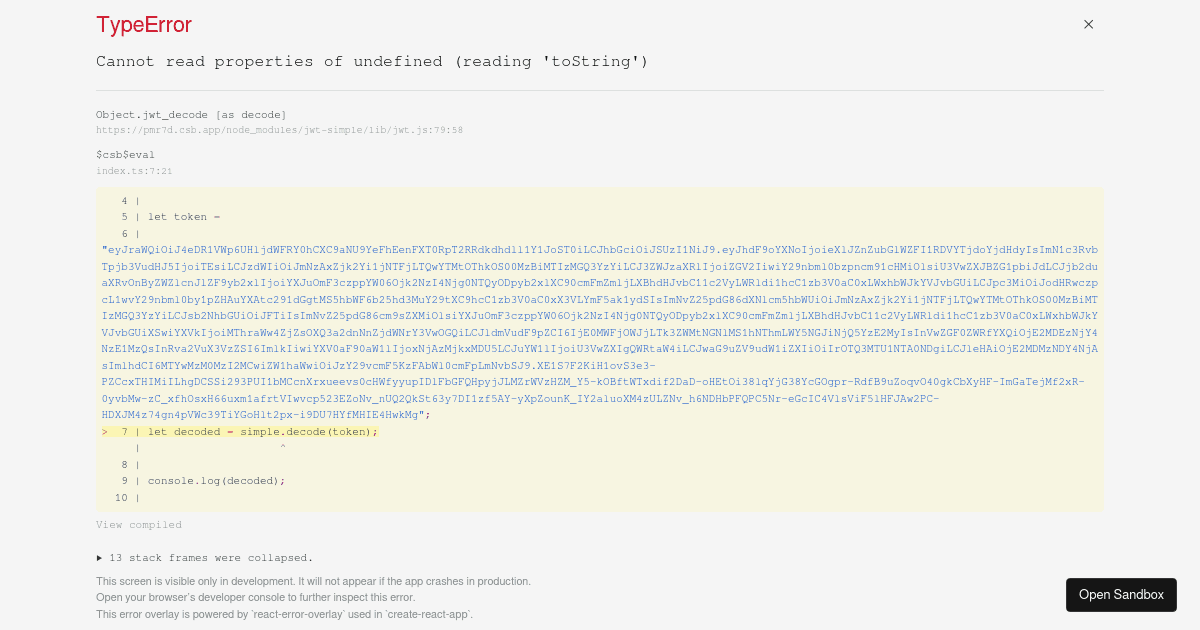 Jwt Decode Typescript Forked Codesandbox