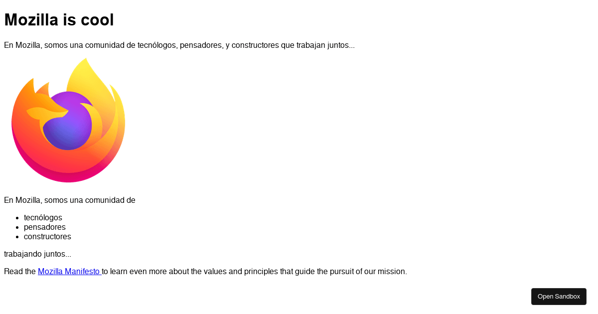 Mozilla is cool - Codesandbox