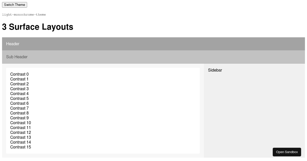 theme draft 6: surface - Codesandbox