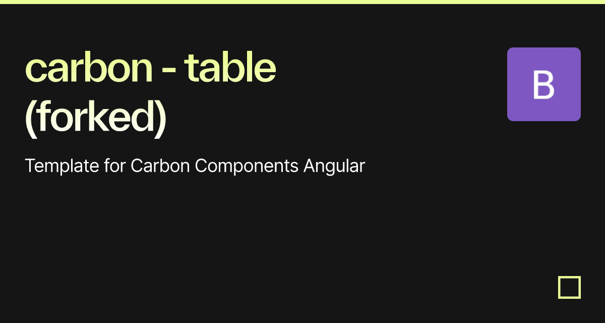 carbon - table (forked) - Codesandbox