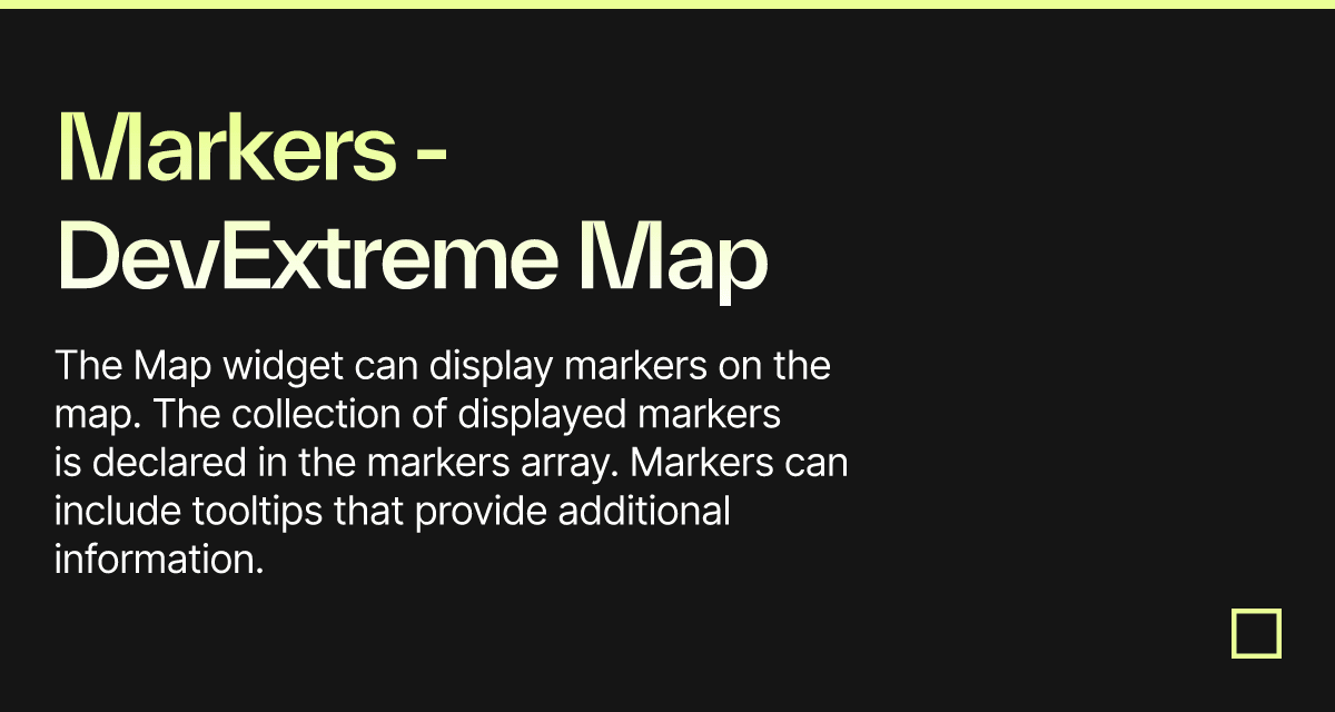 Markers - DevExtreme Map - Codesandbox