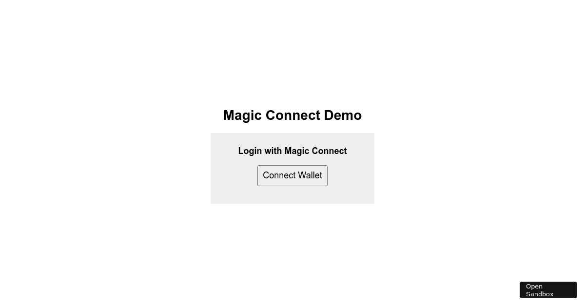 Login Swap - Connect - Codesandbox
