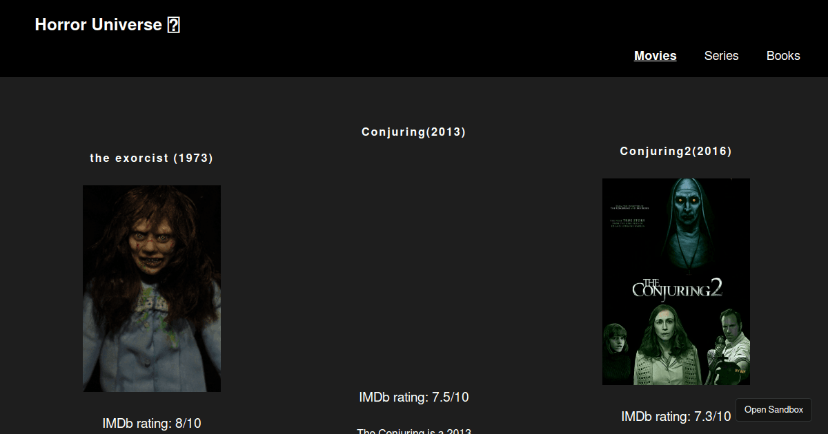 horror-universe - Codesandbox