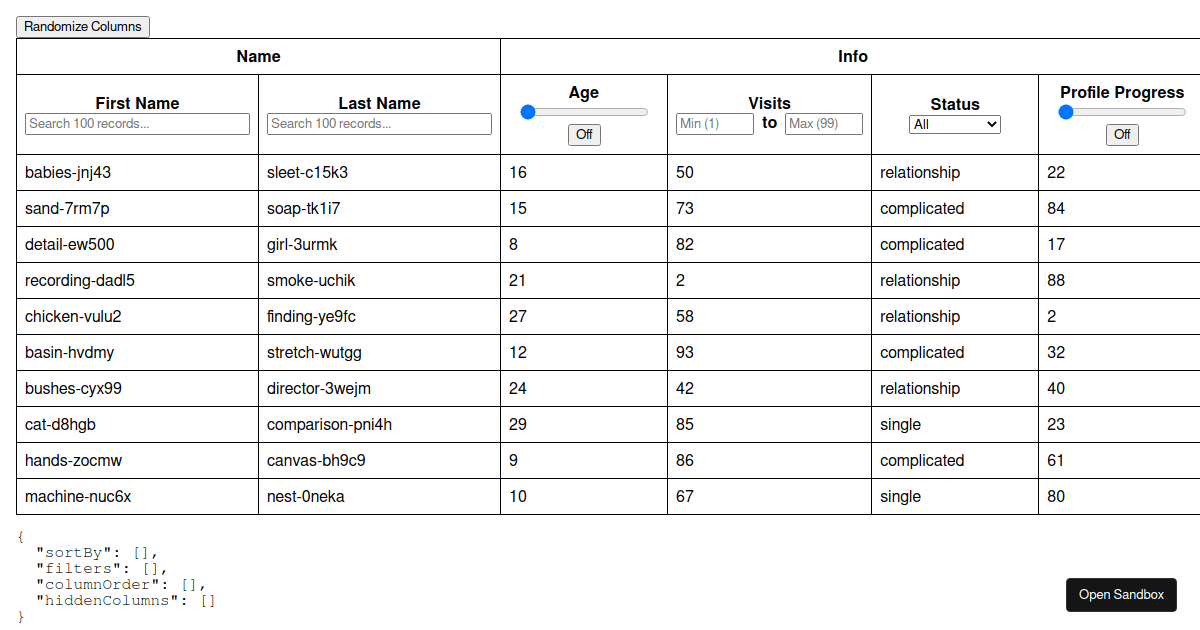 react-table-animated-with-framer-motion - Codesandbox
