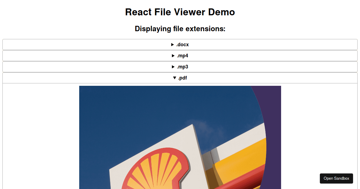 React File Viewer Example Docx Pdf Mp4 Forked Codesandbox