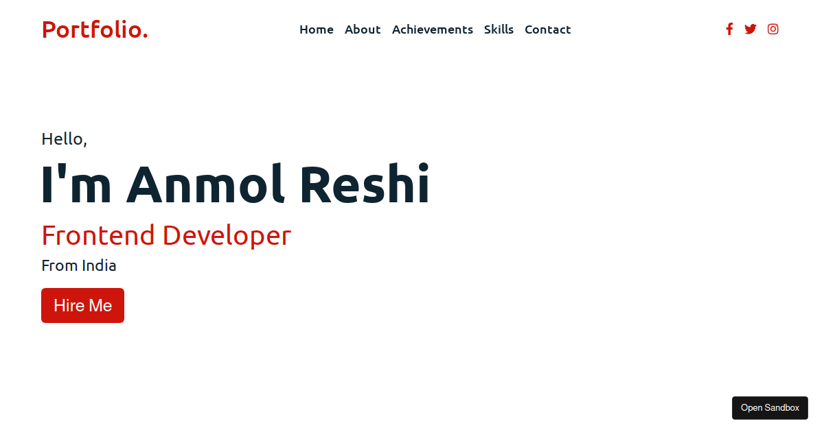 Portfolio-anmol - Codesandbox