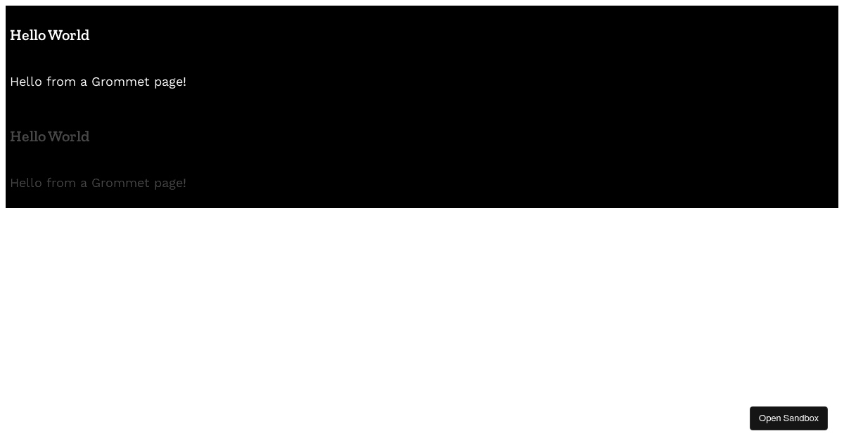 Grommet + css variables - Codesandbox