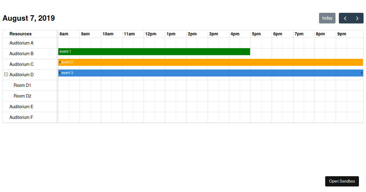 FullCalendar Timeline Vue (forked) - Codesandbox