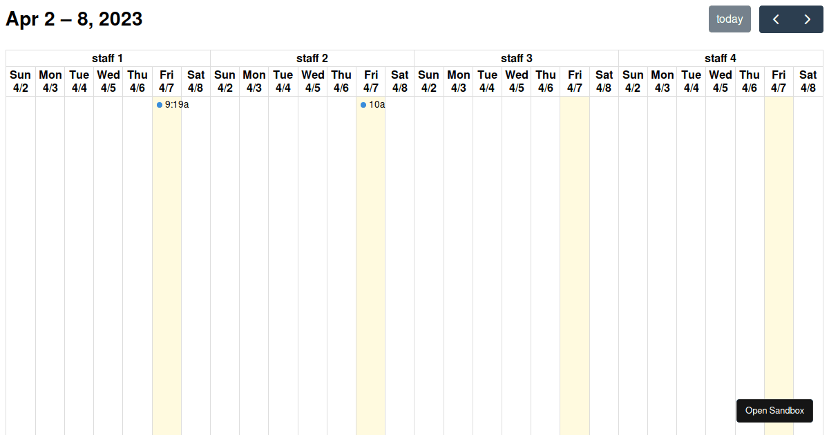fullcalendar-resources-y0rzvm (forked) - Codesandbox