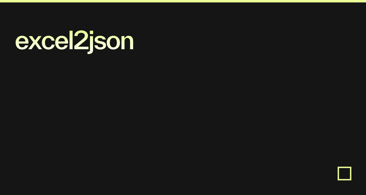 excel2json - Codesandbox