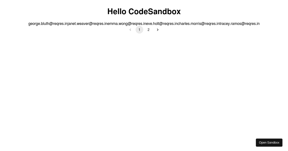 Pagination Example - Codesandbox