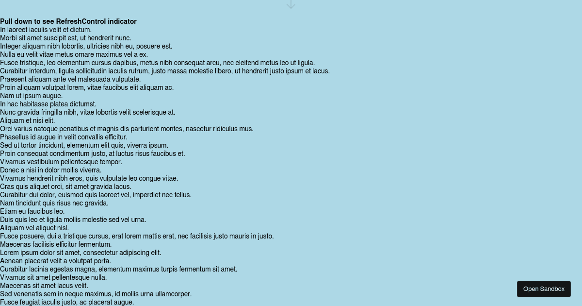 react-native-web-refresh-control example without expo (forked) - Codesandbox