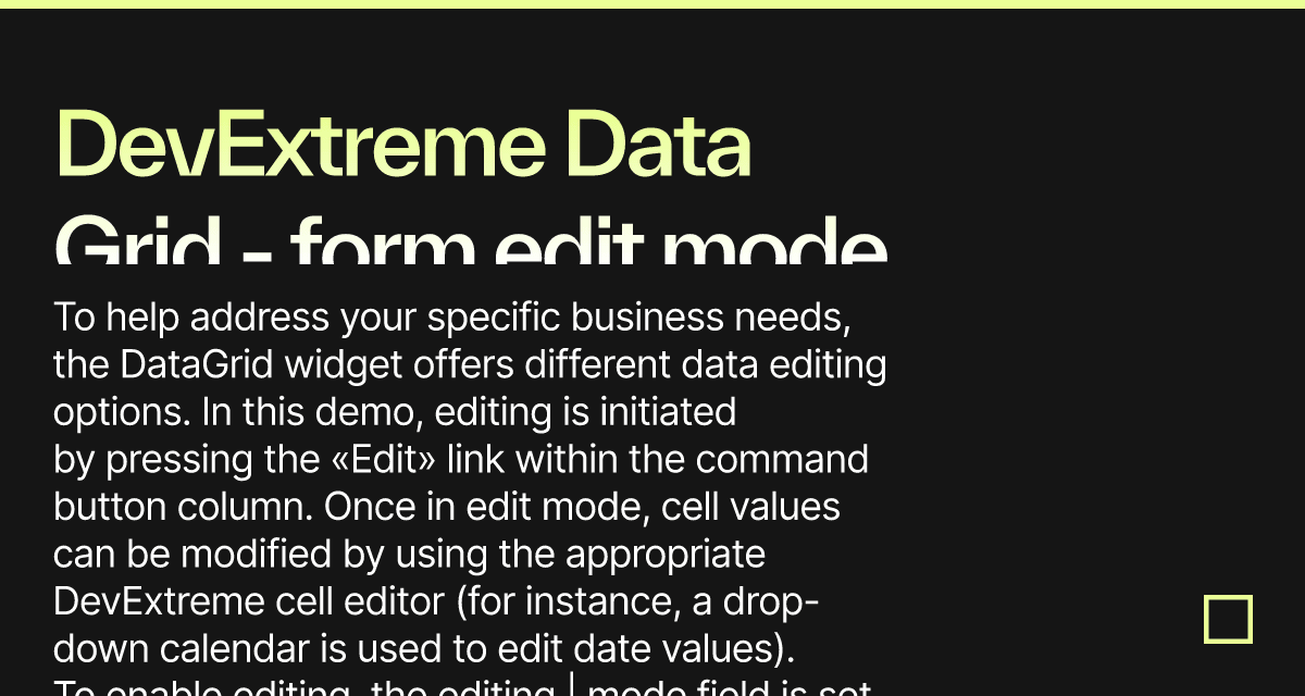 Devextreme Data Grid Form Edit Mode Tests Codesandbox