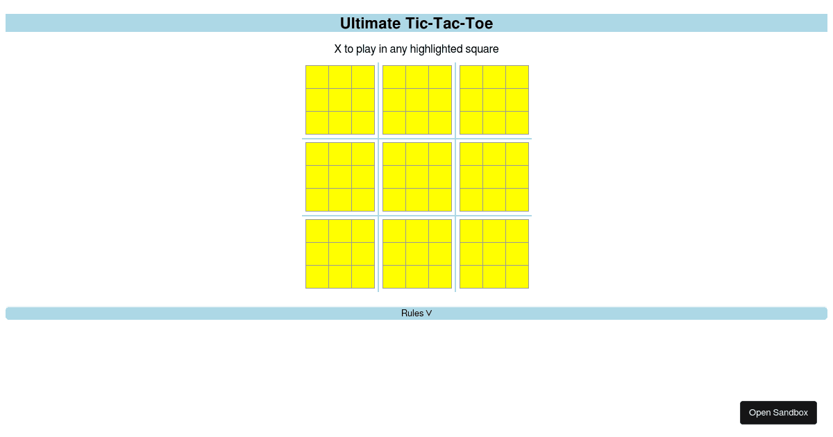 React - Tic-Tac-Toe (ultimate) - Codesandbox