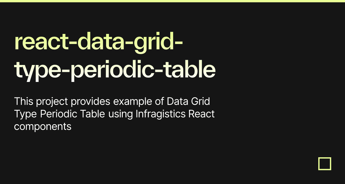react-data-grid-type-periodic-table - Codesandbox