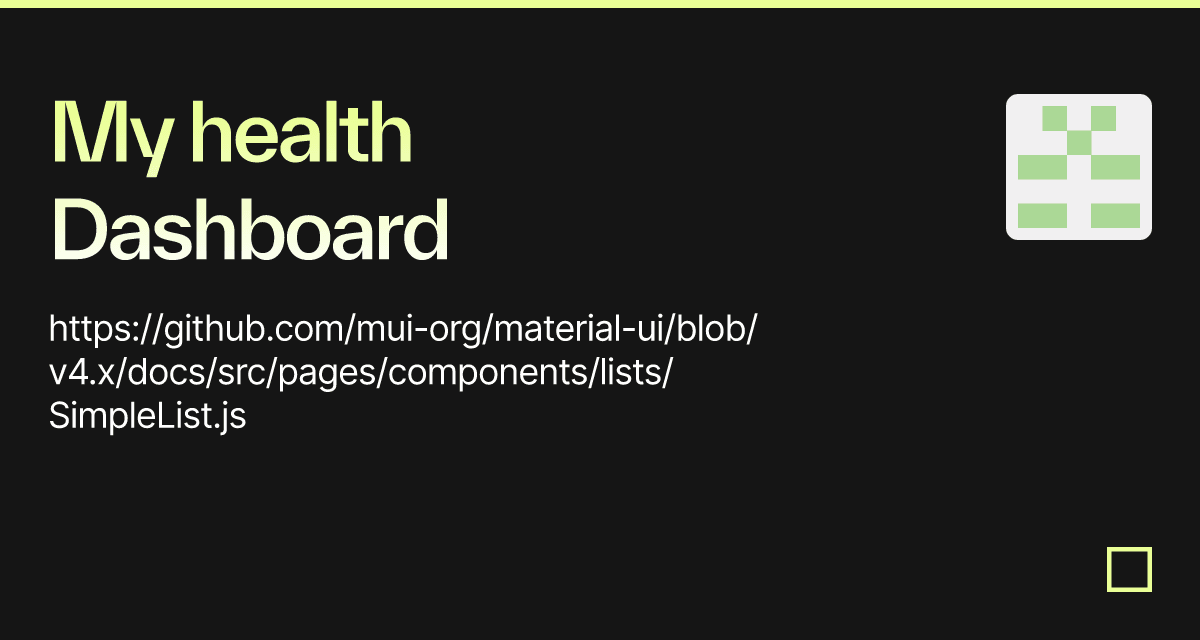 My health Dashboard - Codesandbox