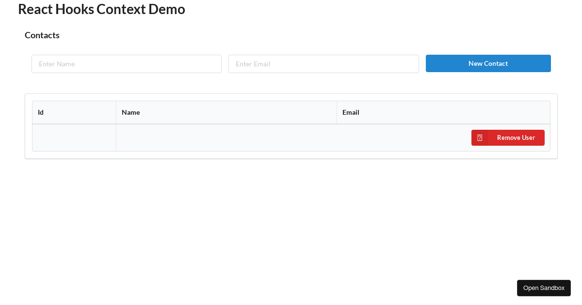 Live context (forked) - Codesandbox
