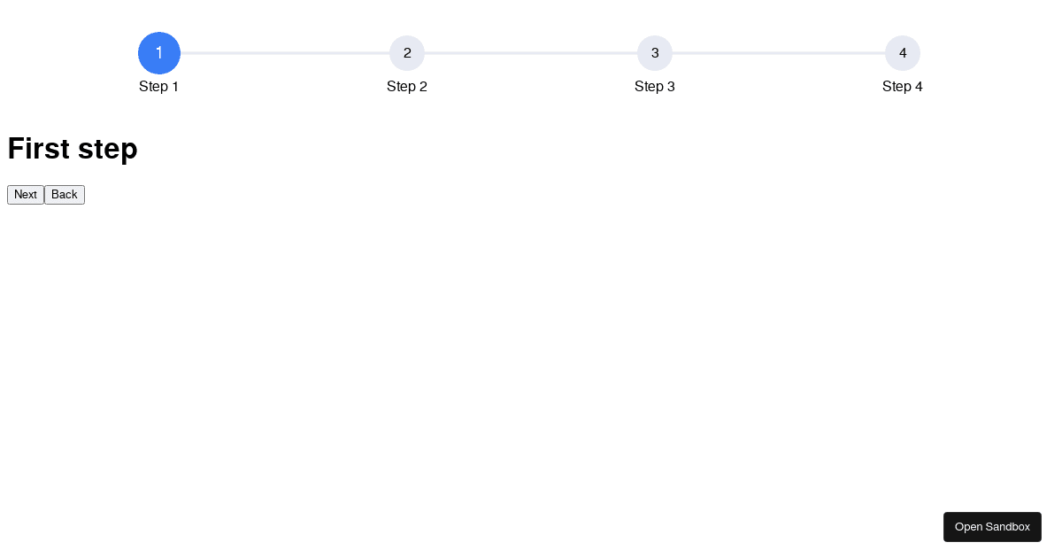 React-Stepz Demo (forked) - Codesandbox