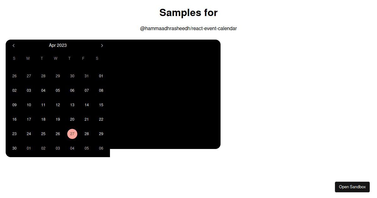 sample for @hammaadhrasheedh/react-event-calendar (forked) - Codesandbox
