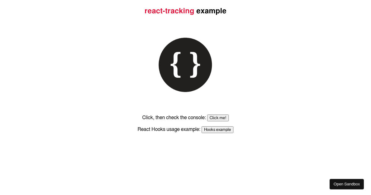react-tracking example - Codesandbox