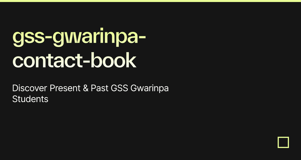 gss-gwarinpa-contact-book - Codesandbox