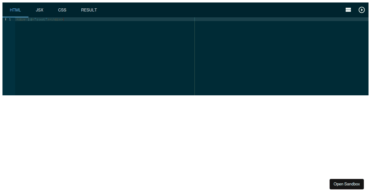 React Sandbox Editor with MaterialUI - Codesandbox