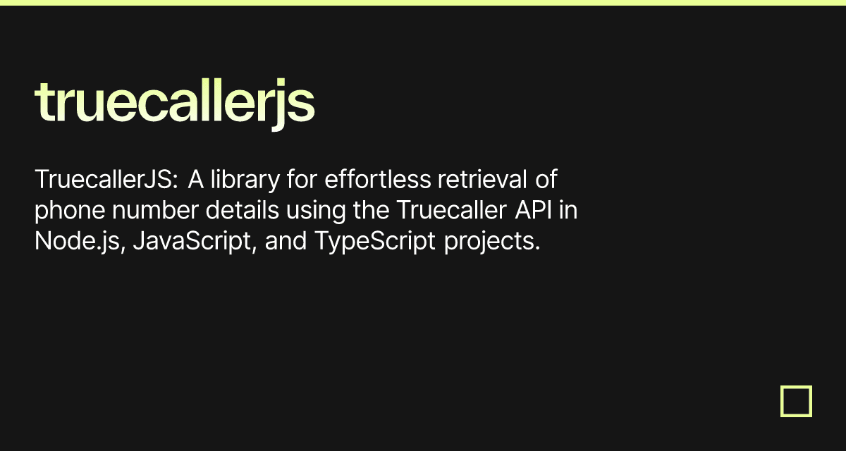 truecallerjs - Codesandbox
