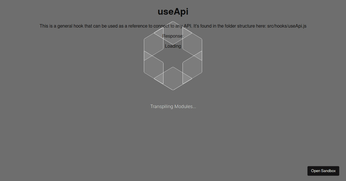useApi React Hook - Codesandbox